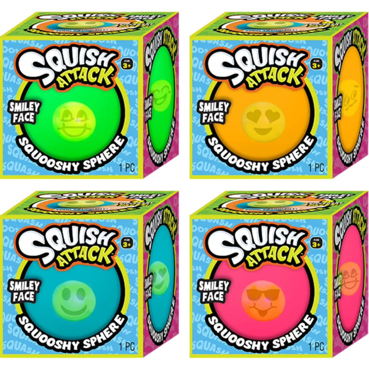Squish Attack Smiley Squishy Sphere Assorted – Toy Kingdom South Africa